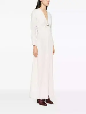 FORTE_FORTE Hammered-ring V-neck Maxi Dress