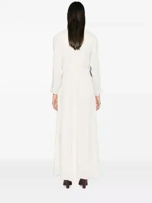 FORTE_FORTE Hammered-ring V-neck Maxi Dress