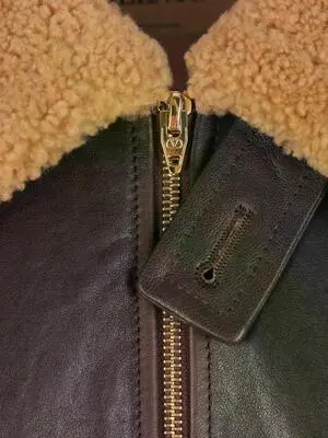 Valentino Garavani Shearling-collar Leather Bomber Jacket