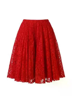 Valentino Garavani Corded Lace Pleated Skirt