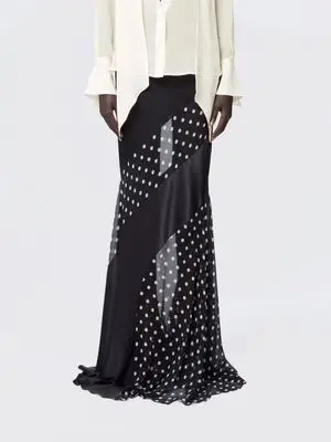 Nina Ricci Polka Dot Maxi Skirt - Black