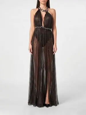 Philipp Plein Halterneck Maxi Dress - Black