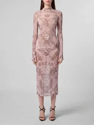 Philipp Plein Long Sleeve Printed Dress