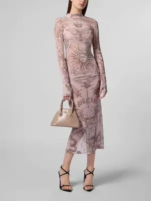 Philipp Plein Long Sleeve Printed Dress