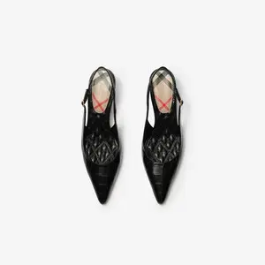 Burberry Crocodile-effect Leather Dame Slingback Pumps