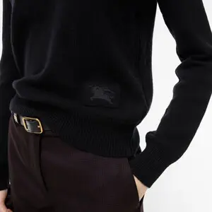 Burberry Long-sleeve Cashmere Polo Shirt - Black