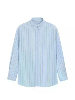 AMI Paris Large Striped Cotton Shirt With Removable Collar