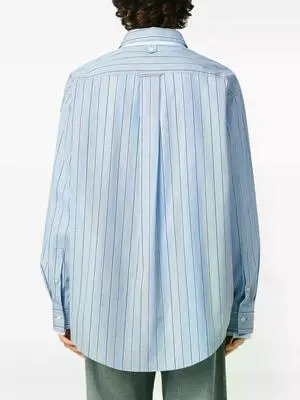 AMI Paris Large Striped Cotton Shirt With Removable Collar