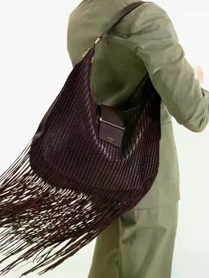 JIMMY CHOO Medium Bar Fringe-trimmed Shoulder Bag