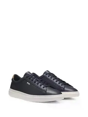 BOSS Kieran Leather Cupsole Trainers With Signature-stripe Stitching