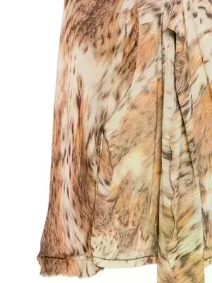 Roberto Cavalli 1990s Animal Print Silk Blouse