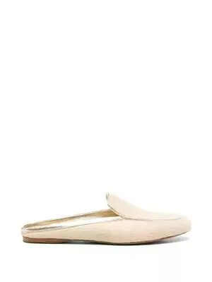 FORTE_FORTE Almond-toe Flat Mules - Neutrals