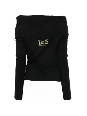 Dolce & Gabbana 2000s Off-shoulder Graphic-print Top