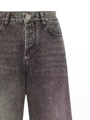 Philipp Plein Faded Wide-leg Jeans