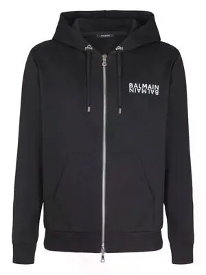 Balmain Zip-up Hoodie - Black