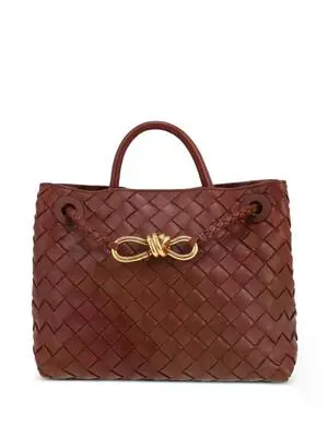 Bottega Veneta Andiamo Intrecciato Handbag - Red