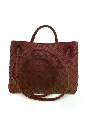 Bottega Veneta Andiamo Intrecciato Handbag - Red