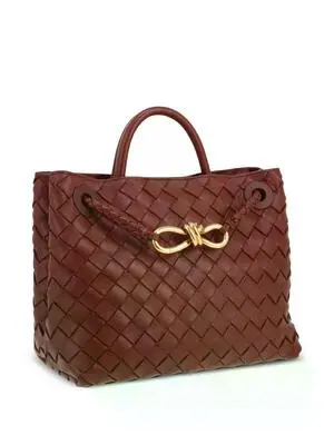 Bottega Veneta Andiamo Intrecciato Handbag - Red