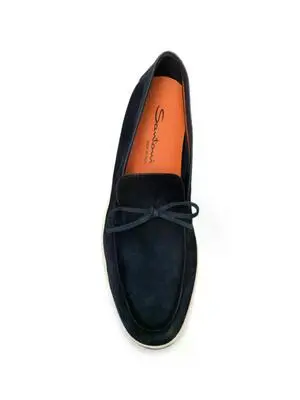 Santoni Bow-detail Suede Boat Shoes