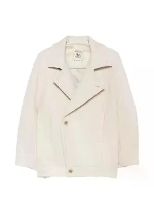 SEMICOUTURE Button-fastening Oversized Coat - Neutrals