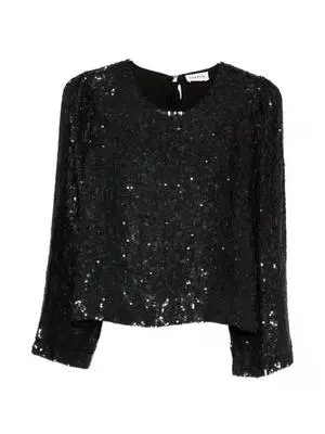 P.a.r.o.s.h Sequin-embellished Bow-detail Blouse - Black