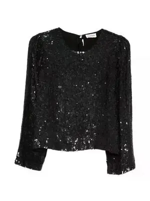 P.a.r.o.s.h Sequin-embellished Bow Detail Blouse - Black