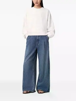 ALLSAINTS Esme Lila Oversized Sweatshirt With Crochet Heart Detail