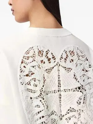 ALLSAINTS Esme Lila Oversized Sweatshirt With Crochet Heart Detail