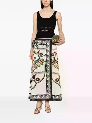 La DoubleJ Graphic-print Wrap Skirt