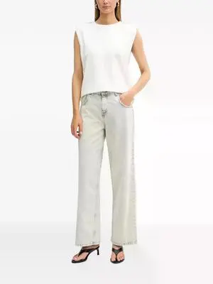VICOLO Acid-wash Wide-leg Jeans - Grey