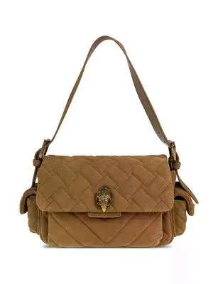Kurt Geiger Kensington Quilted Suede Shoulder Bag - Brown
