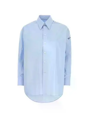 MAISON MARGIELA Poplin Logo-print Shirt - Blue