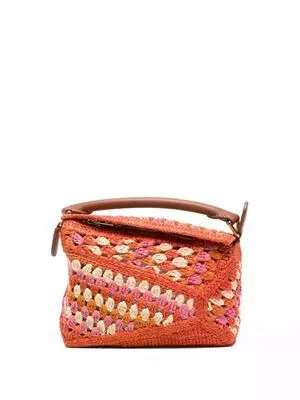 Loewe X Paula's Ibiza Puzzle Woven Clutch Bag - Orange