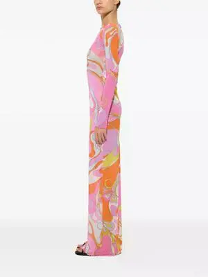 Emilio Pucci Orchidee-print Tulle Dress