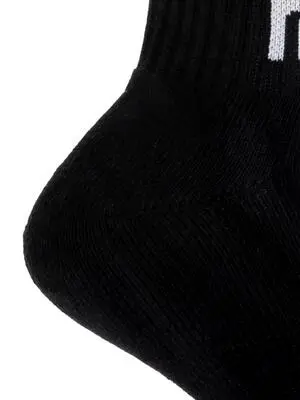 Rhude Logo-intarsia Ribbed-knit Socks