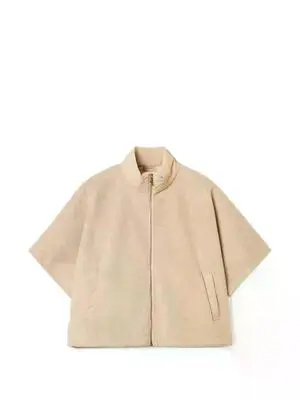 TWINSET Zip-up Mock-neck Poncho - Neutrals