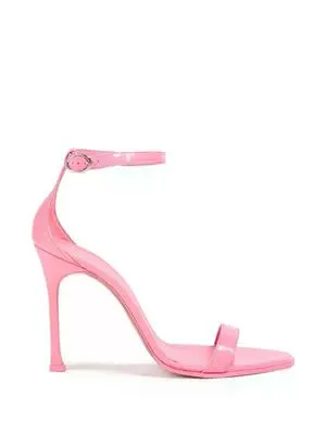 Amina Muaddi Kim Patent-leather Sandals - Pink