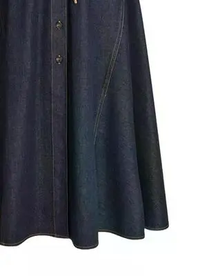PATOU Midi Belted Button-front Dress