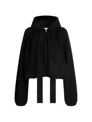 PATOU Zip-up Hooded Hoodie - Black