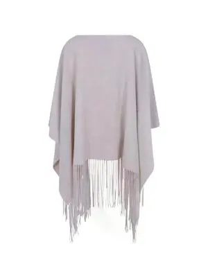 Liviana Conti Fringe-trim Poncho Cape - Neutrals