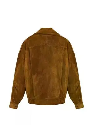 Saint Laurent Bomber Jacket In Split Leather - Brown