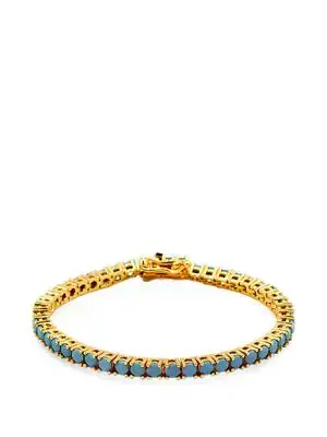 LADY D WORLD Tennis Turquoise-embellished Bracelet - Gold