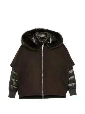 MOORER Pegaso Fur-trim Cape Jacket - Brown
