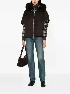 MOORER Pegaso Fur-trim Cape Jacket