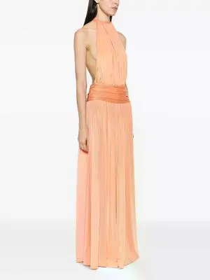 Arcina Ori Santina Halterneck Maxi Dress - Orange