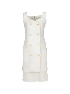 Valentino Garavani Miss V Sleeveless Double-breasted Dress