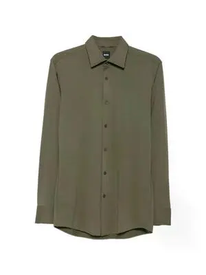 BOSS Long-sleeve Button-down Shirt - Green