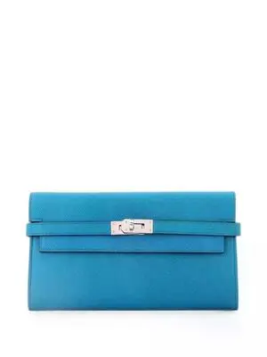 Hermès Kelly Wallet Epsom Long Small Wallets - Blue
