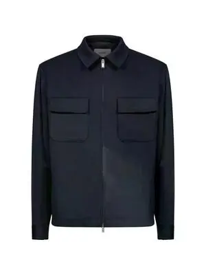 LARDINI Zip-up Flap-pocket Jacket - Blue