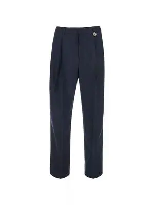 Casablanca Logo-plaque Pleated Trousers - Blue
